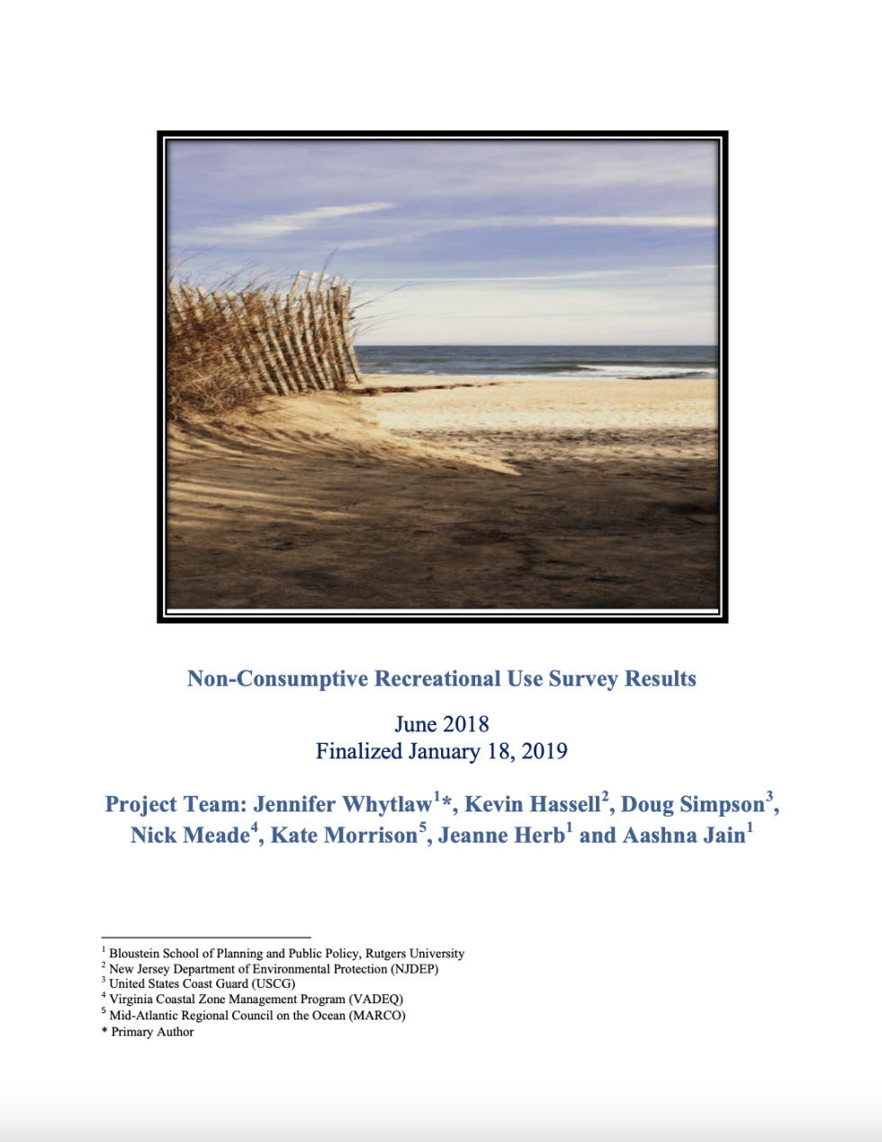 Non-Consumptive Recreational Use Survey Results | Center for Urban ...