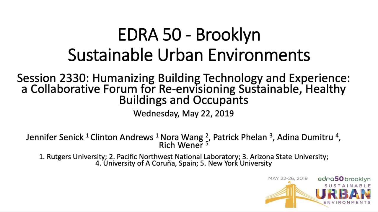 Humanizing Building Technology and Experience: a Collaborative Forum ...
