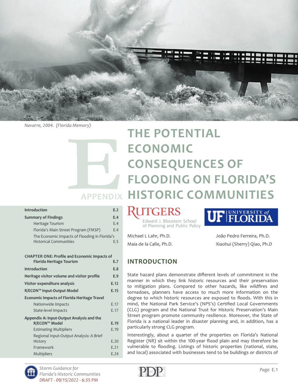 The Potential Economic Consequences of Flooding on Florida’s Historic ...